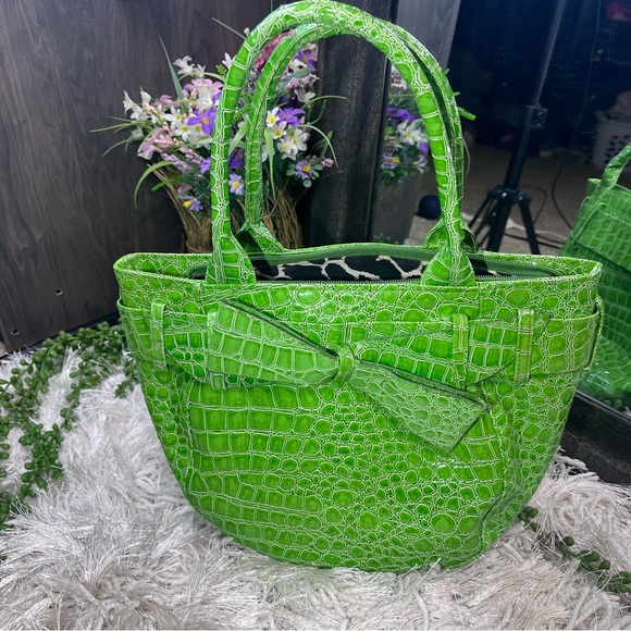 MSC | Bags | 525msc Maio Street Collection Snakeskin Textured Green ...